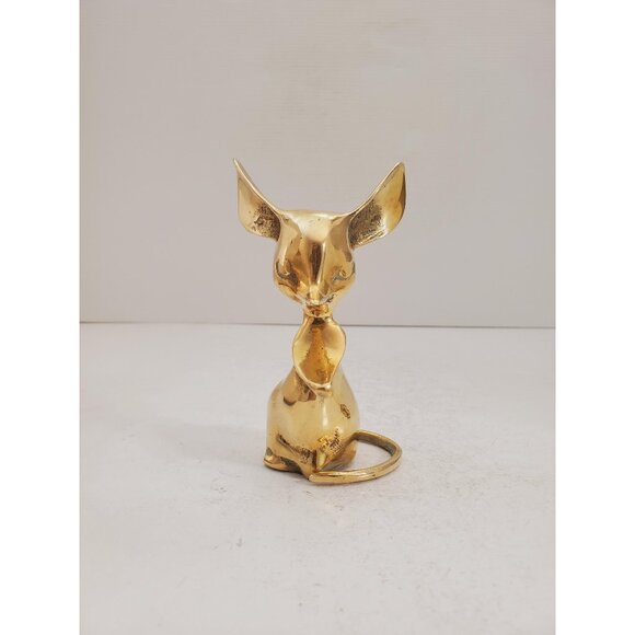 Accents | Totally Adorable Vintage Solid Brass Mouse Figurine With Big ...